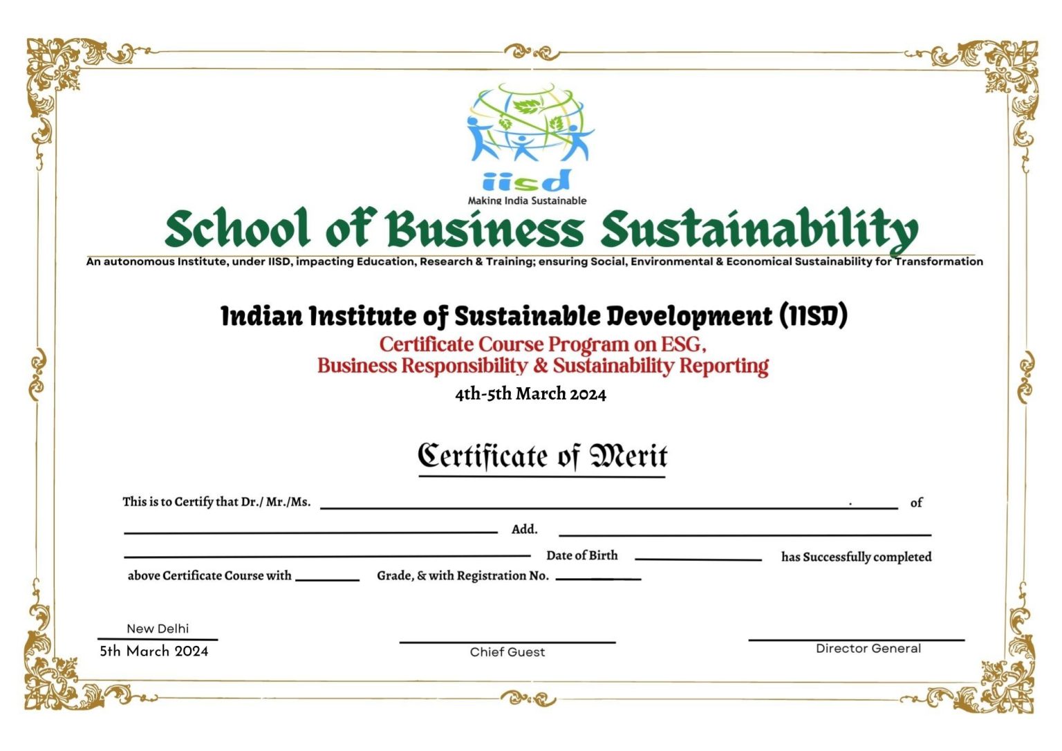 Certificate Courses – IISD – CMI